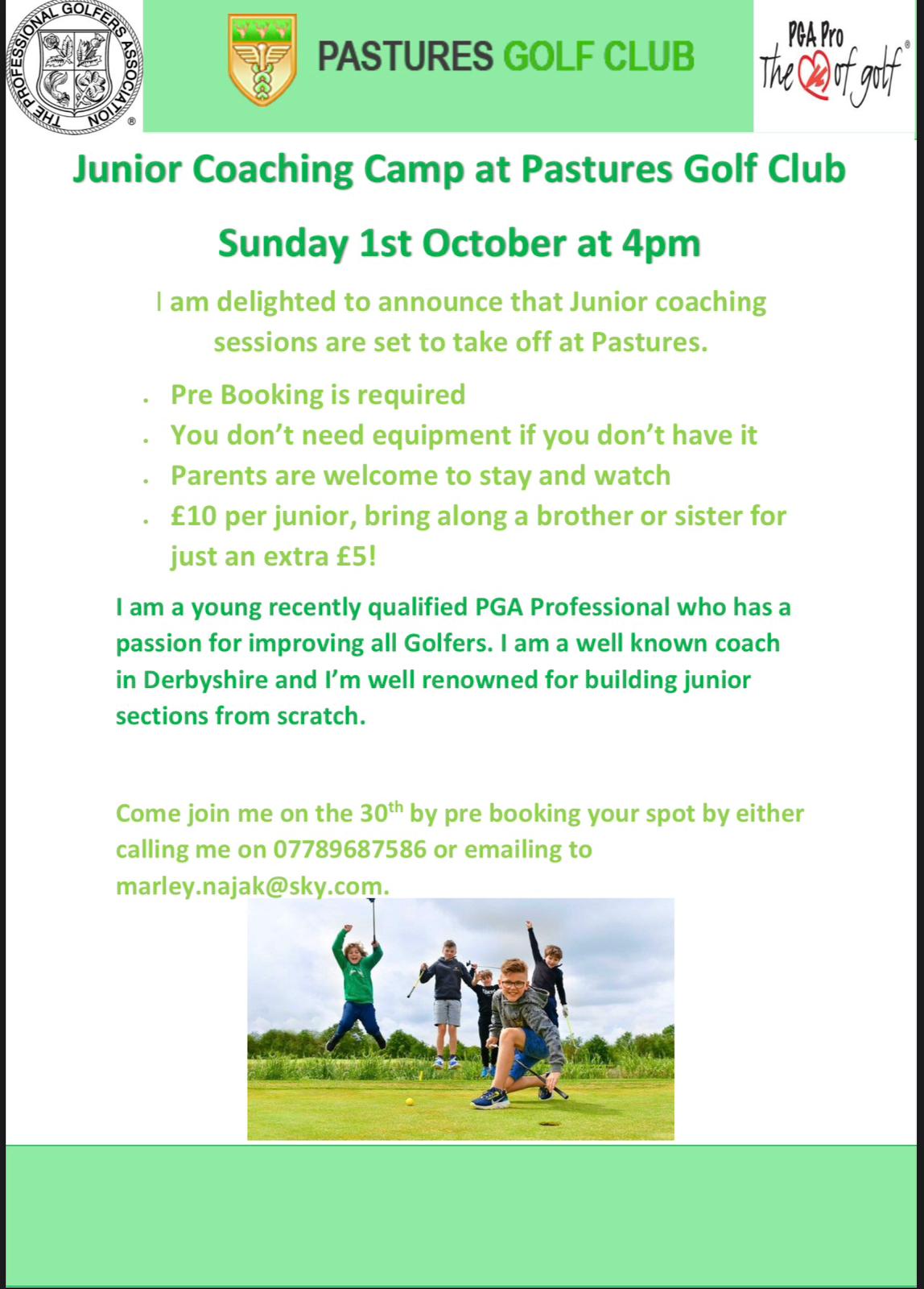 Pastures Golf Club – A challenging 9 hole course close to Derby city centre